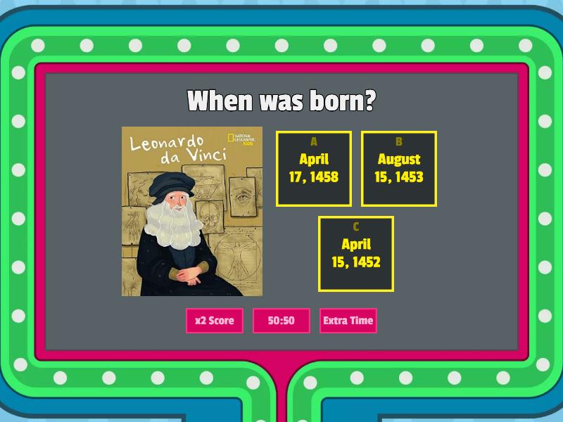 Leonardo Da vinci - Gameshow quiz