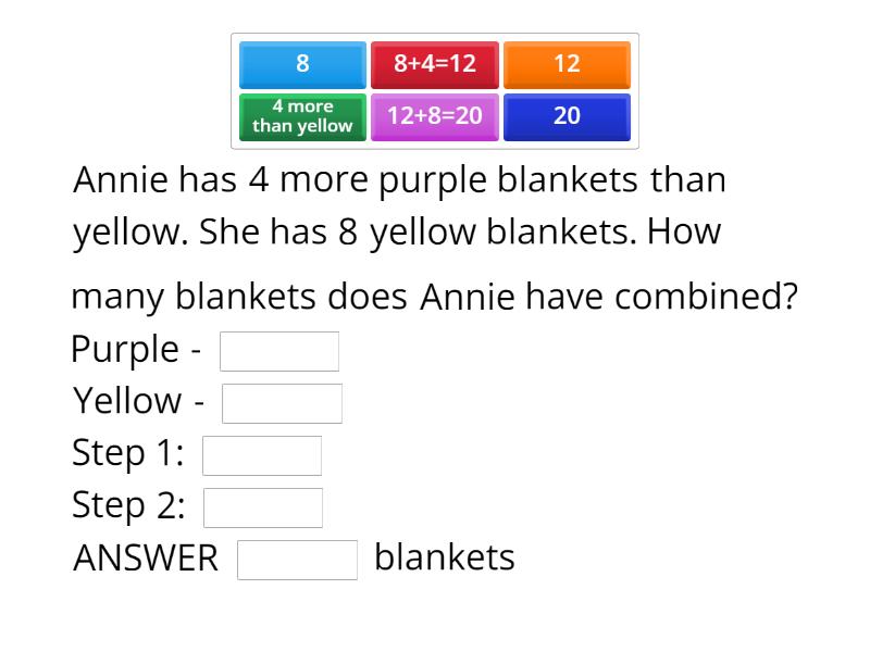Algebra word problems - Complete the sentence