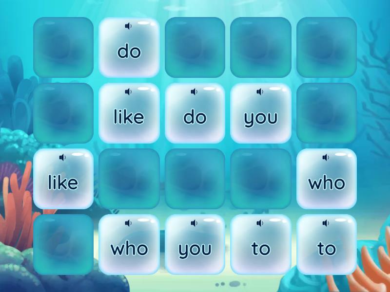 Sight Word Review Game - Matching pairs