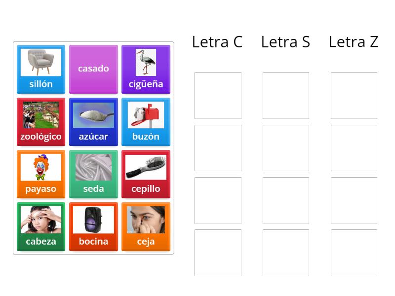 Palabras con c, s, z - Group sort