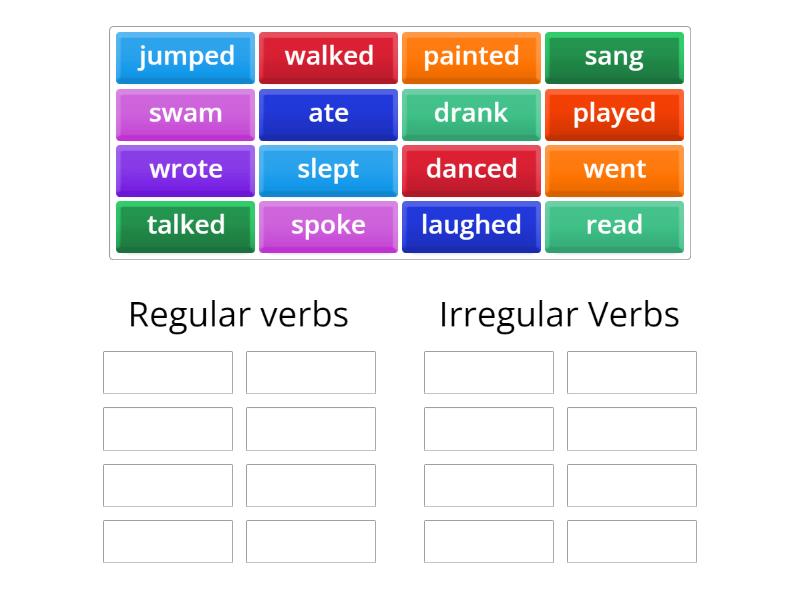 Regular and Irregular Verb - Group sort