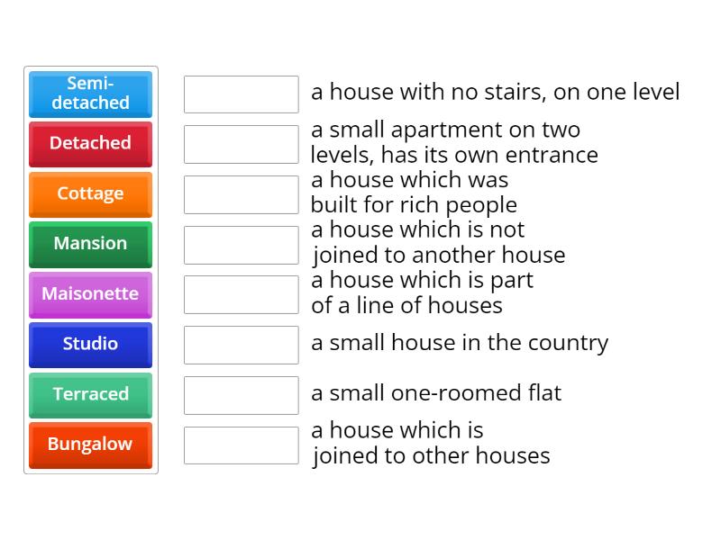 Lesson 1 Types of houses - Match up