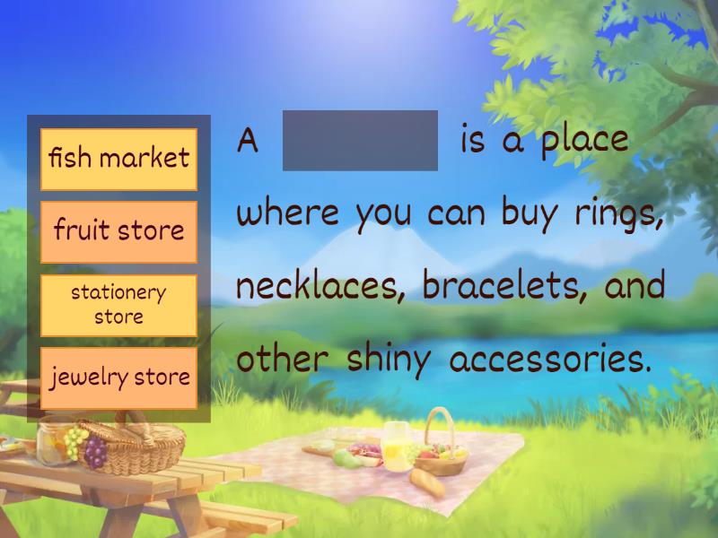 Different Types of Shops and Stores - Complete the sentence