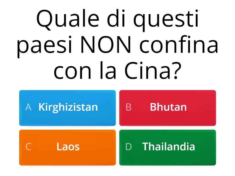 Quiz su Cina e India - Cuestionario