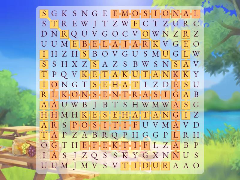 Mengelola Stress Ujian - Sopa de letras