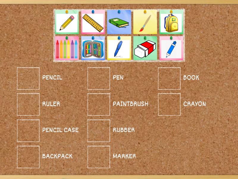 School objects - Match up