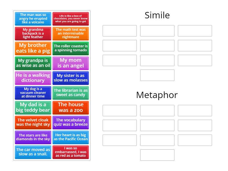 Simile and Metaphor Sort - Group sort