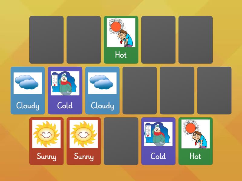 Weather Memory Game - Matching pairs