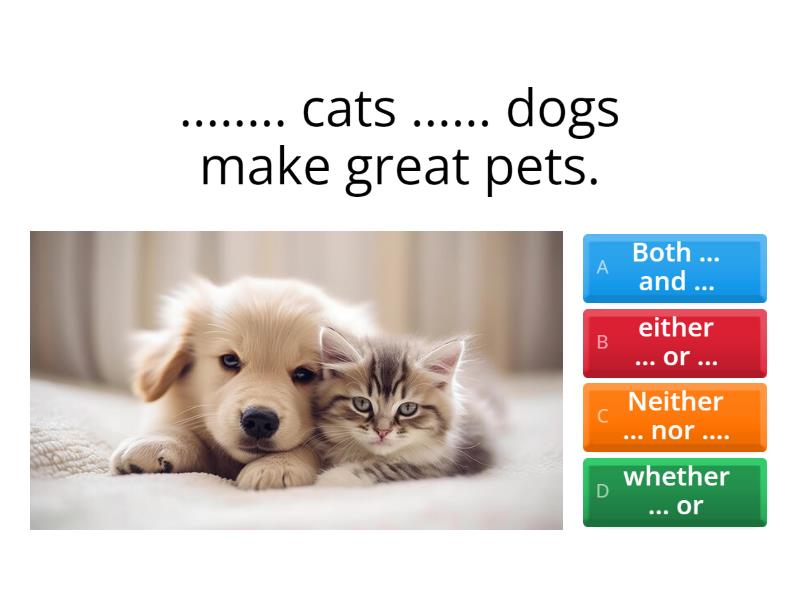 Paired Conjunctions: Choose the correct option to complete the ...