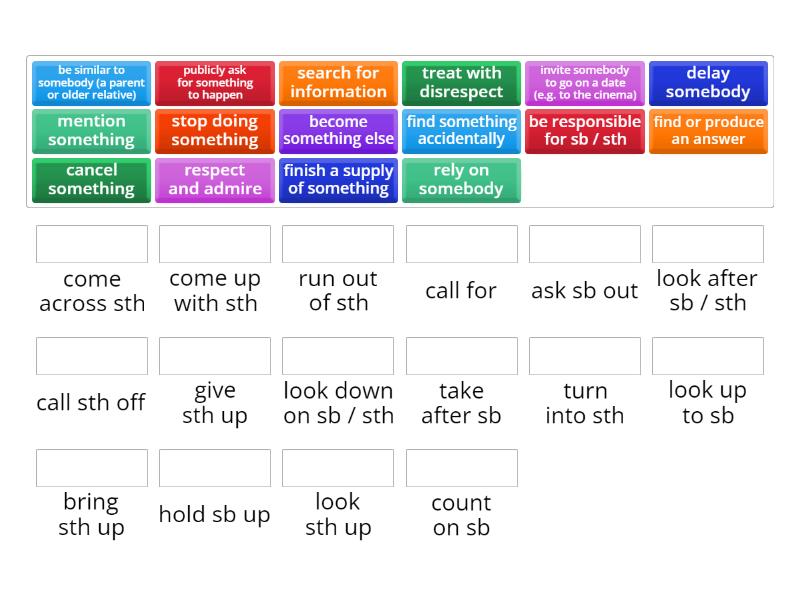 SI Unit 6E Phrasal verbs - Une las parejas