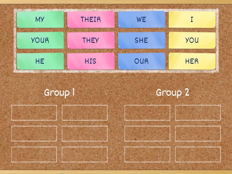 POSSESSIVE PRONOUNS - Group sort