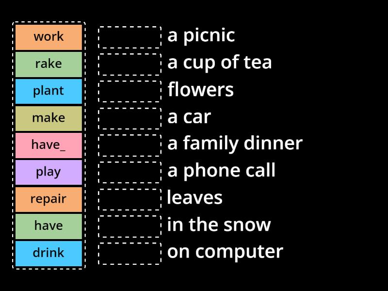 Verb Phrases Mix - Match up