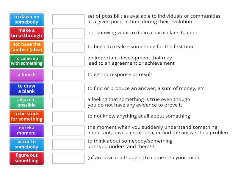 C1.3 - having ideas - Match up