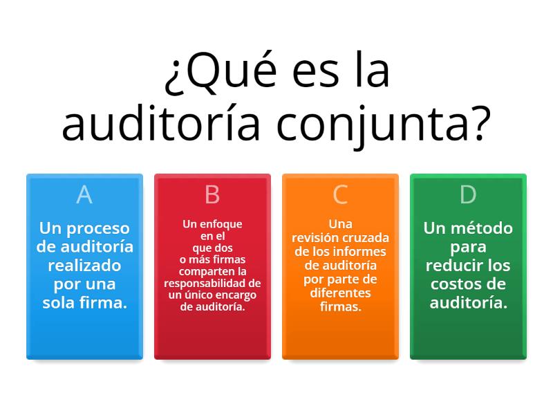 Auditoria conjunta y combinada - Cuestionario