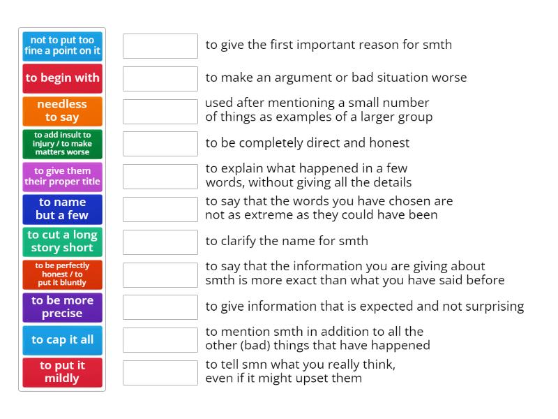 Roadmap C1 1C Infinitive phrases - Une las parejas