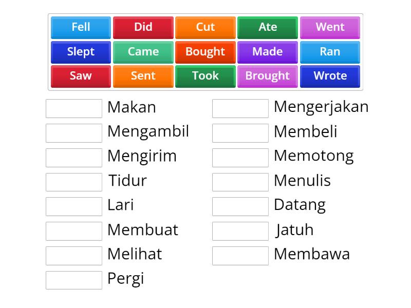 Verb 2 (Irregular Verb) - Match up
