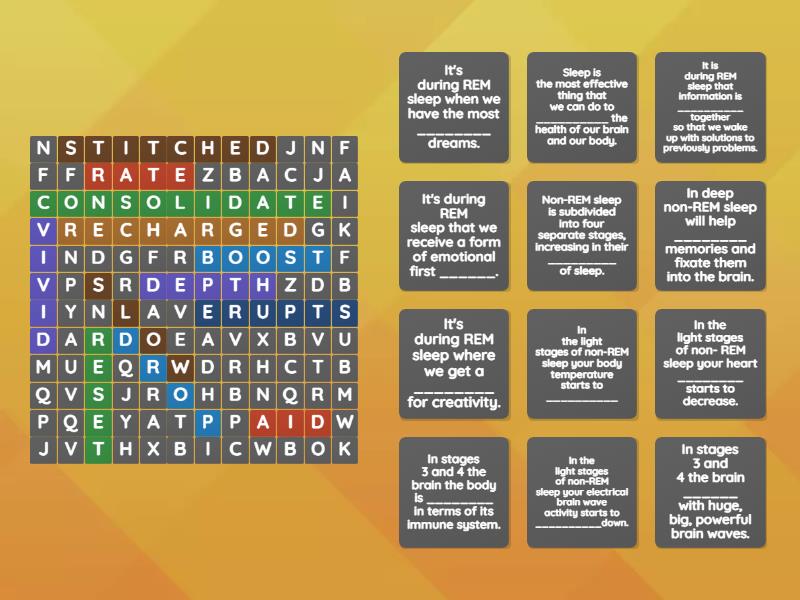 A walk through the stages of sleep. Matt Walker - Wordsearch