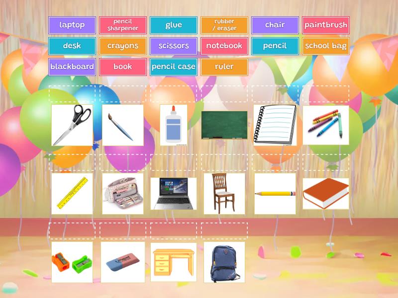 School supplies - Match up