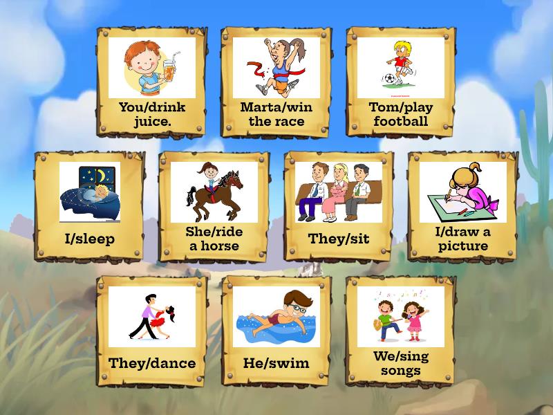 Present Continuous - Flip tiles