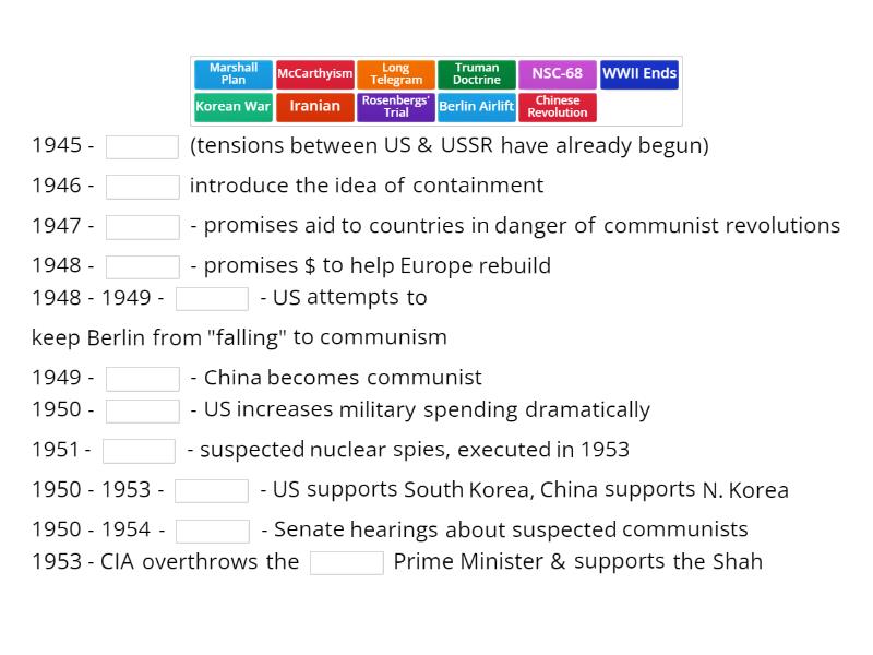11.9 - Cold War Events - Complete the sentence