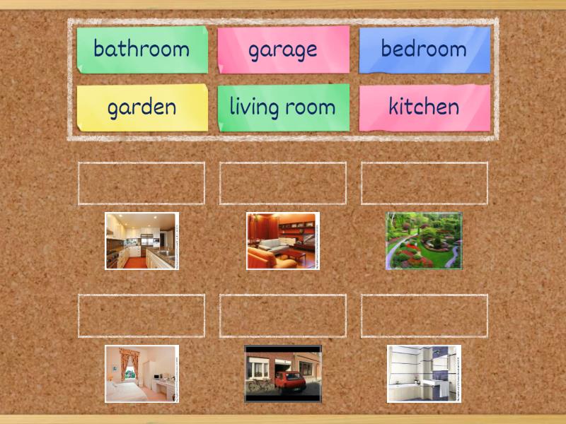 x rooms in the house vocabulary - Match up