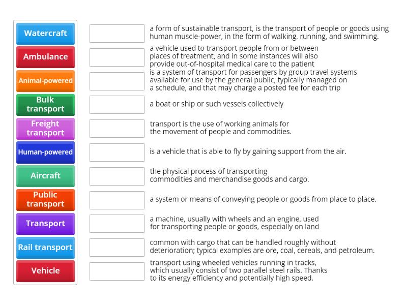 Transport - Match up
