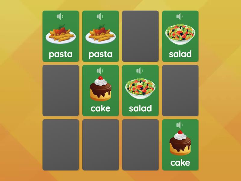PSB-Unit 7 Food - Matching pairs