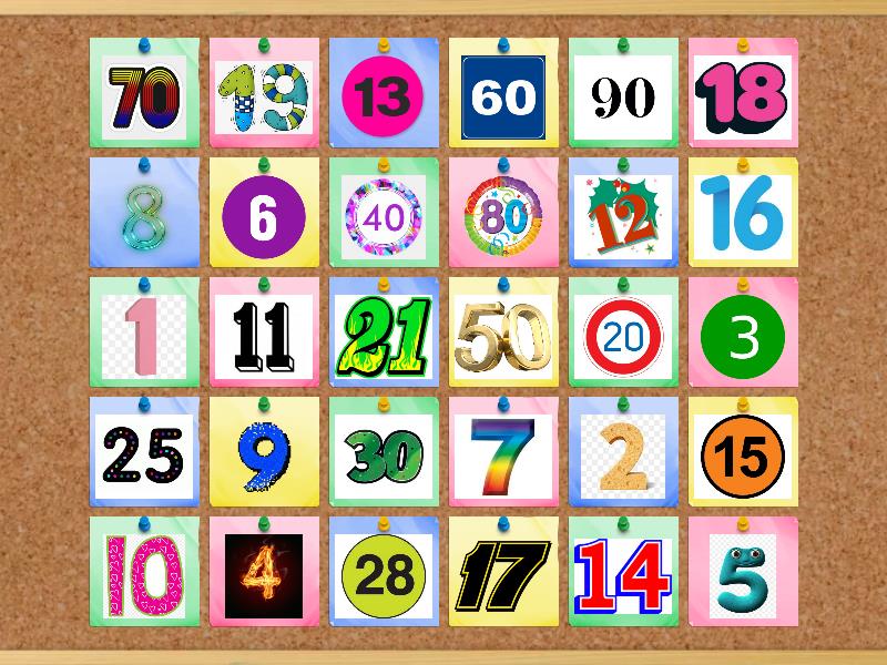 Numbers - 01 to 99 - Flip tiles