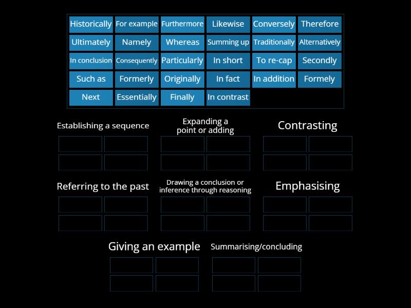 Discourse markers - Group sort