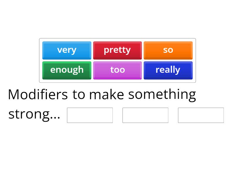 Modifiers review - Complete the sentence