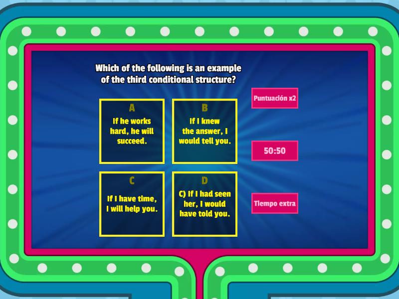 Second and third conditionals - Gameshow quiz