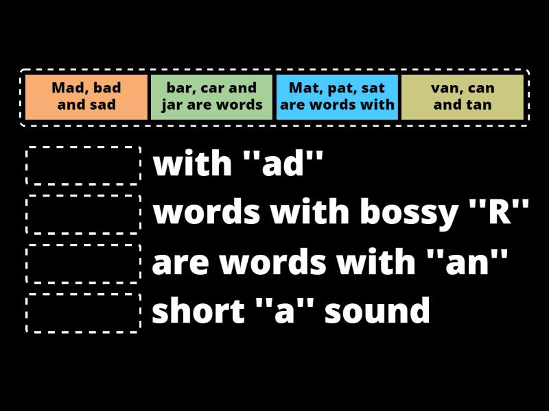 Activity with blending words with short ''a'' - Match up