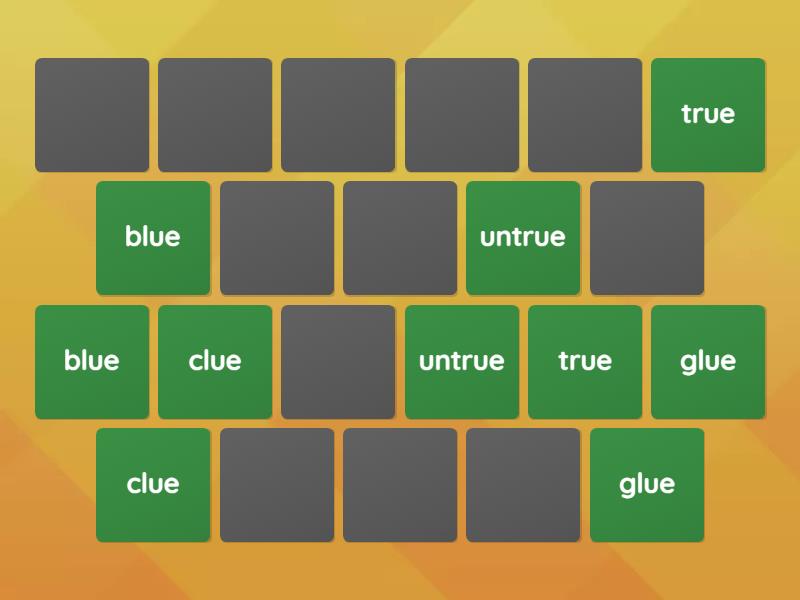 ue and ew digraphs - Matching pairs