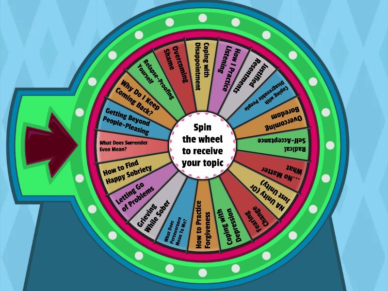 Topics for Secular 12-Step Meetings - Spin the wheel