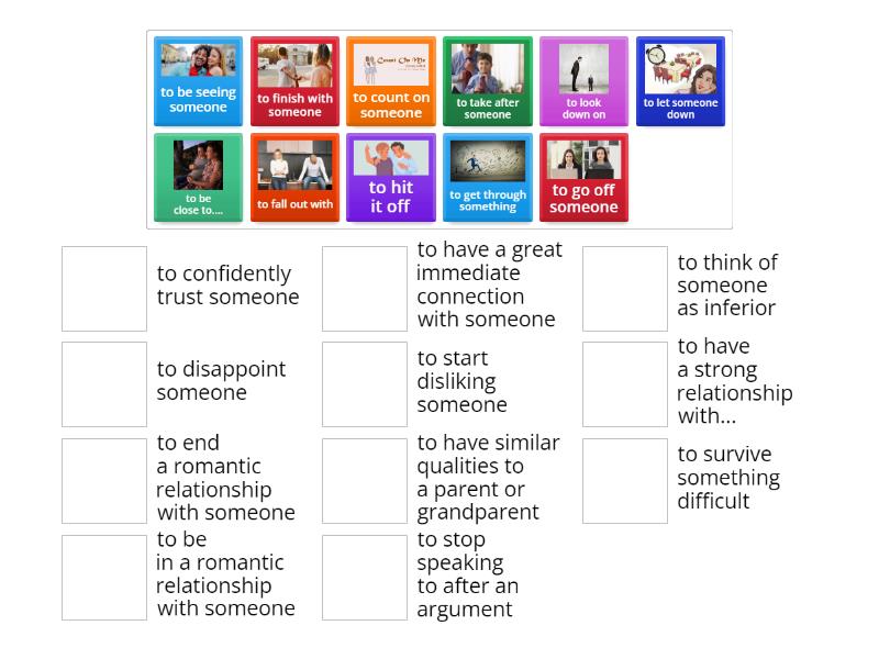 Phrasal verbs for family relationships - Match up