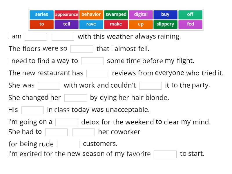 Revision Emergent Vocab - Complete the sentence