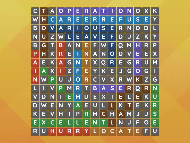 21 unit - Wordsearch