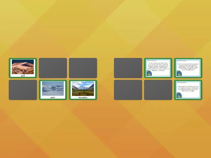 Match the climate zones - Matching pairs