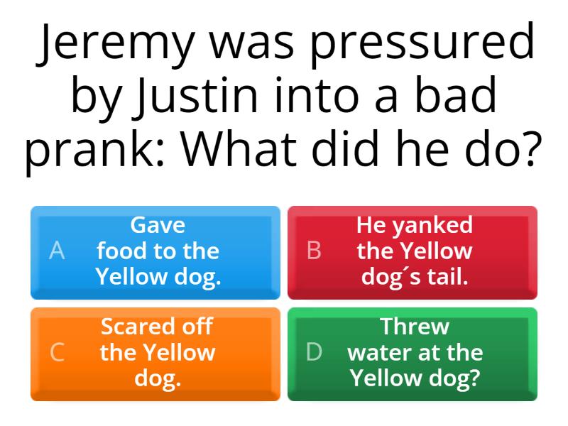 YELLOW DOG - BOOK - Quiz