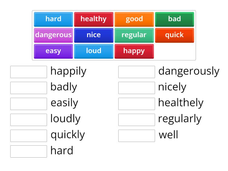 adverbs - Une las parejas