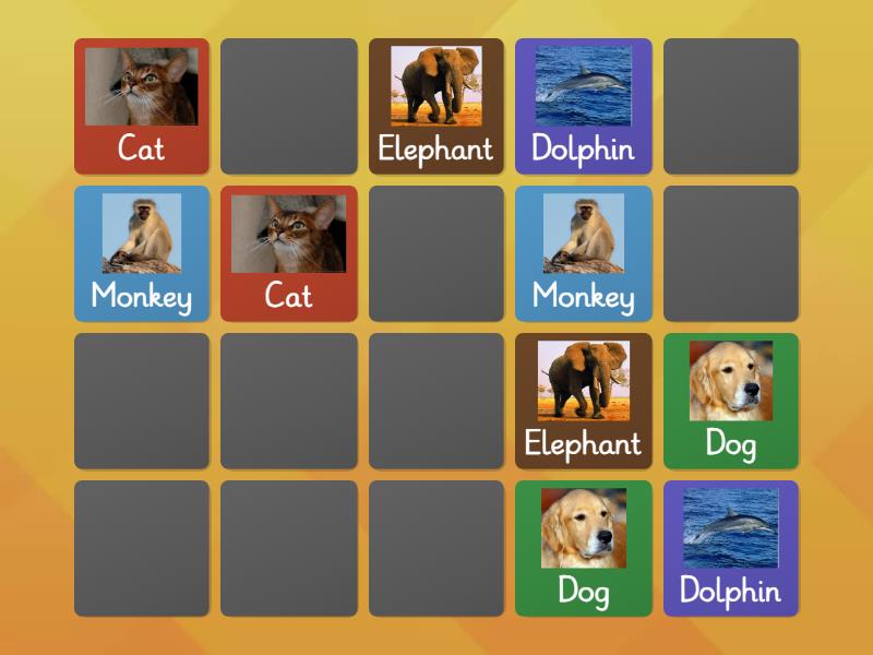 Animals - Matching pairs