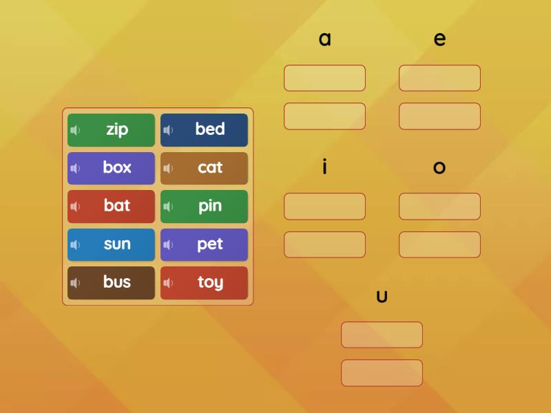 vowels -phonemes- - Group sort