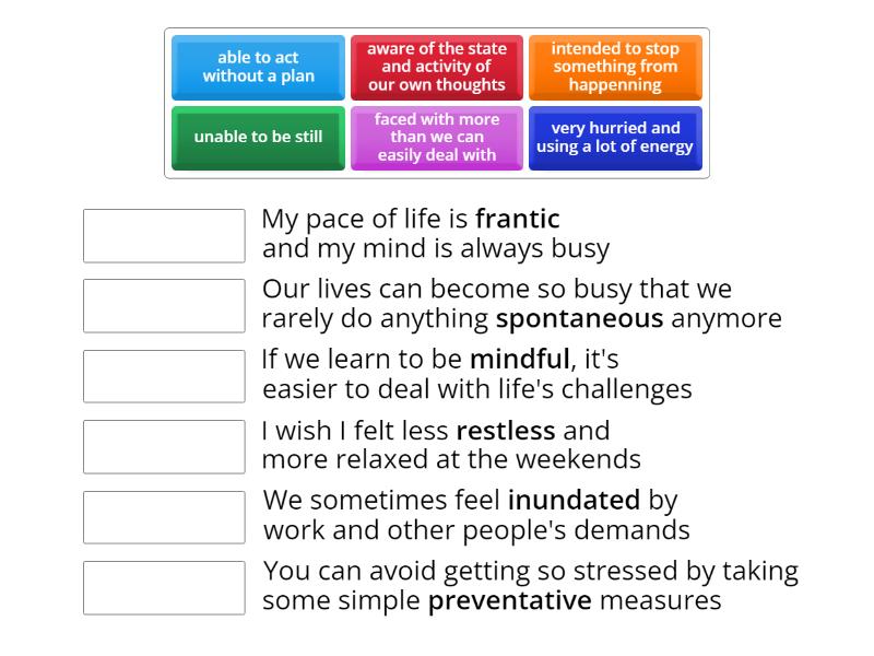 Ted Talk - meditation - Match up