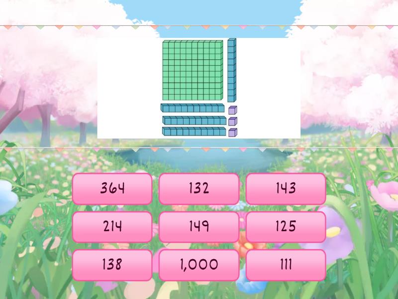 Counting Base 10 Blocks - 100 10 1 - Find the match