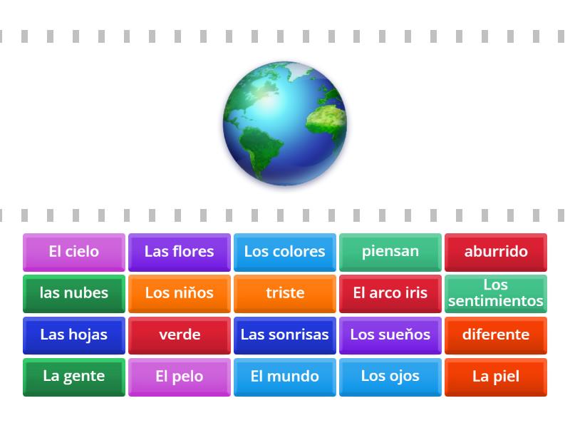 Colores, Colores Vocabulario - Find the match