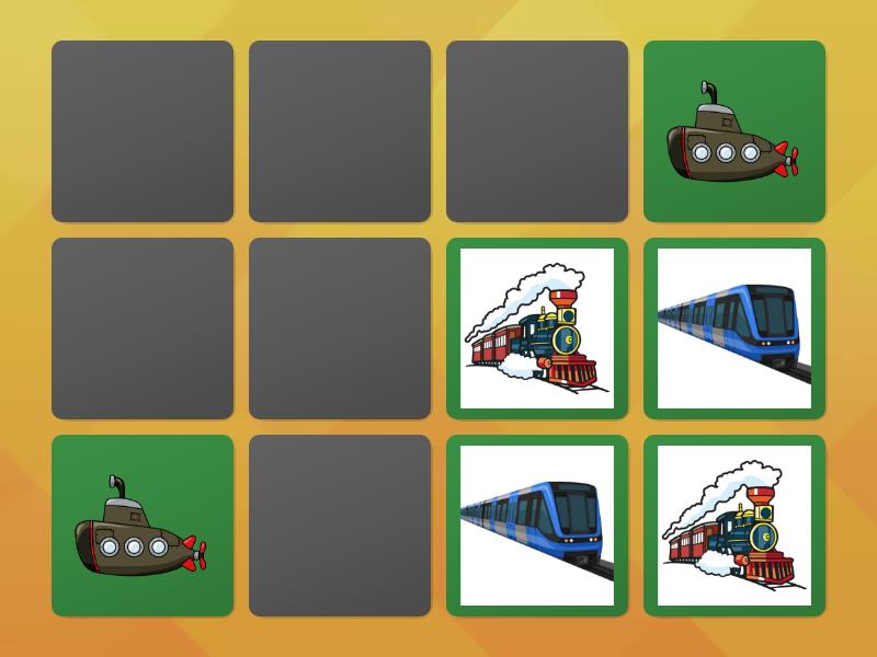 Memory Game Transportation - Matching pairs