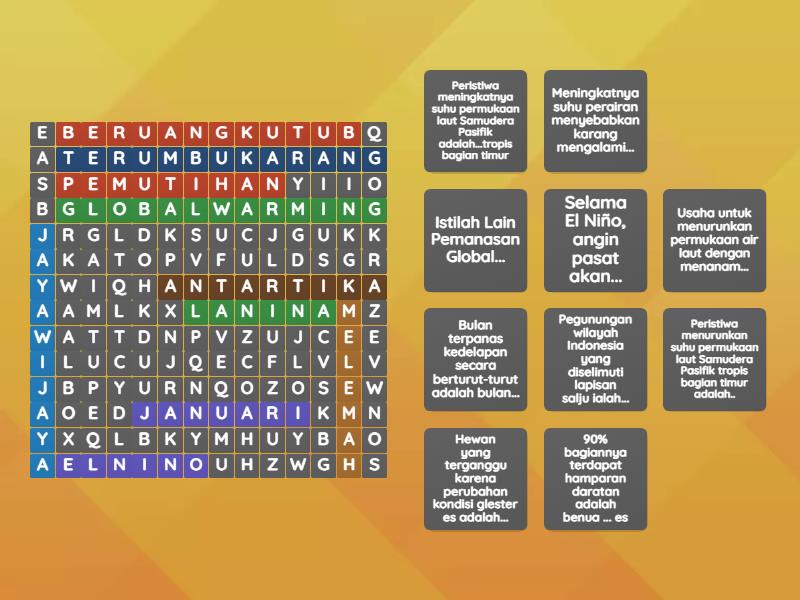 Game Kegiatan Pembelajaran 1 - Wordsearch