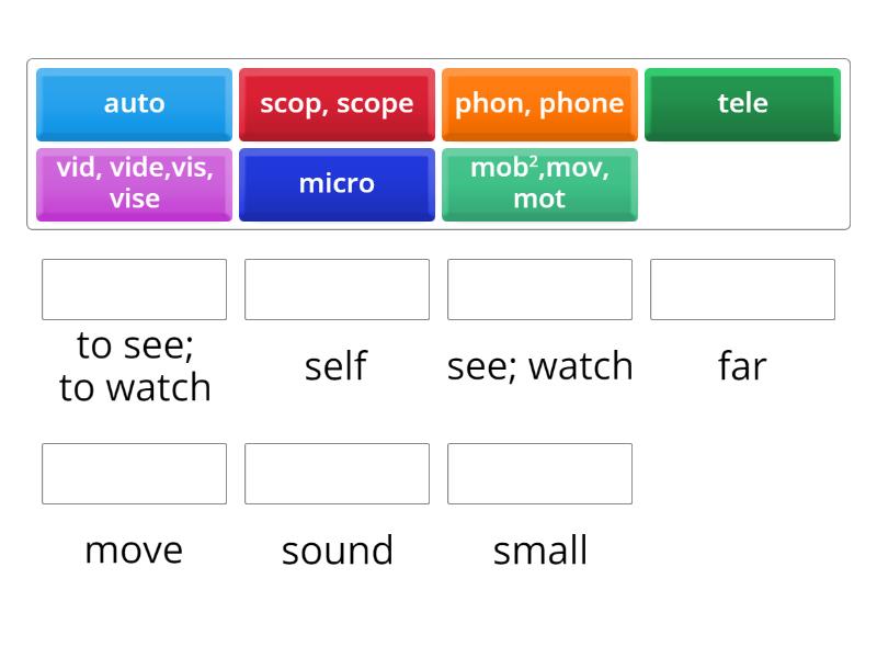 Block One Morphemes - Match up