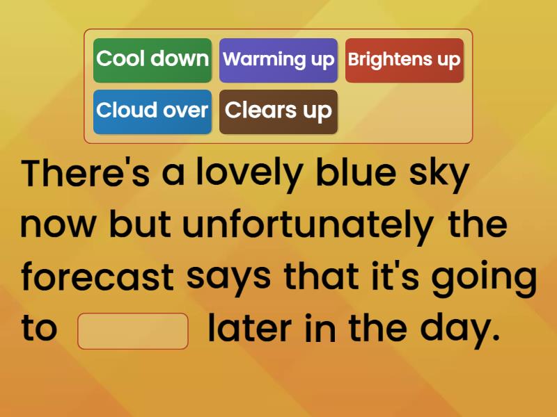 Present perfect: Weather conditions - Complete the sentence