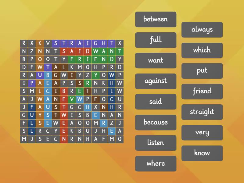 Word search sight Words - Sopa de letras